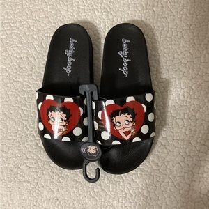 Betty Boop | Shoes | Betty Boop Black Slide Sandals Nwt | Poshmark
